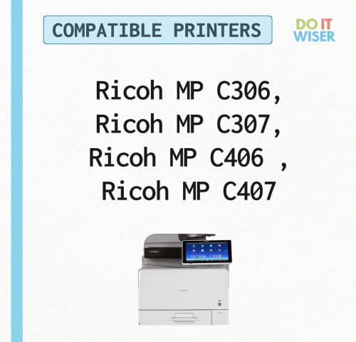 Do it Wiser Compatible Printer Toner Cartridge Replacement for Ricoh 842091 for use in Ricoh MP C307 MP C306 MP C406 MP C407 (Black - High Yield)