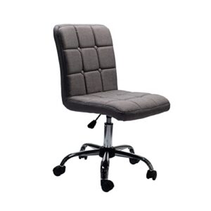 porthos home alice office chair with adjustable height, 360° swivel, button tufted fabric upholstery, metal legs and roller caster wheels