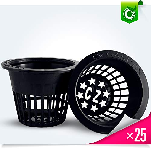 Cz Garden Supply 3 inch Net Cups Heavy Duty Pots Wide Rim Design - Orchids • Aquaponics • Aquaculture • Hydroponics Slotted Mesh for Kratky Wide Mouth Mason Jars