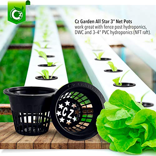 Cz Garden Supply 3 inch Net Cups Heavy Duty Pots Wide Rim Design - Orchids • Aquaponics • Aquaculture • Hydroponics Slotted Mesh for Kratky Wide Mouth Mason Jars