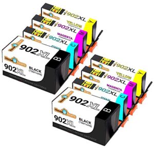 Houseoftoners Remanufactured Ink Cartridge Replacement for HP 902XL 902 XL for HP Officejet Pro 6954 6958 6960 6962 6968 6975 6978 W/Updated Chips (2B/2C/2M/2Y, 8 Pack)