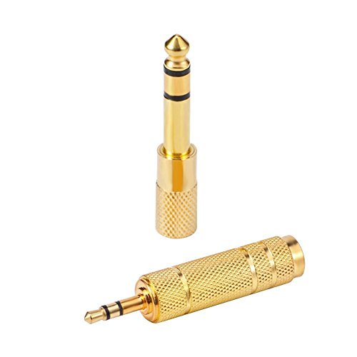 Nightwolf 8 Pieces Audio Adapter Headphone Adapter Gold Stereo Adapter 6.35mm 1/4inch to 3.5mm 1/8inch 3.5 mm to 2.5mm Mic Plug Adapter Connector