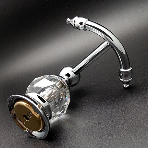 Kabter Crystal Series Brass Bathroom Towel Coat Hook, Polished Chrome