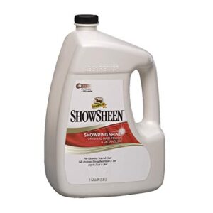 absorbine showsheen hair polish & detangler for mane, tail & coat, healthy hair growth & radiant shine, 128oz refill jug