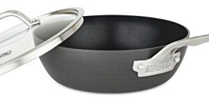 Viking Culinary Hard Anodized Nonstick 3-Ply Saucier Pan, 3 Quart, Includes Glass Lid, Dishwasher, Oven Safe, Works on All Cooktops including Induction