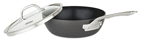 Viking Culinary Hard Anodized Nonstick 3-Ply Saucier Pan, 3 Quart, Includes Glass Lid, Dishwasher, Oven Safe, Works on All Cooktops including Induction