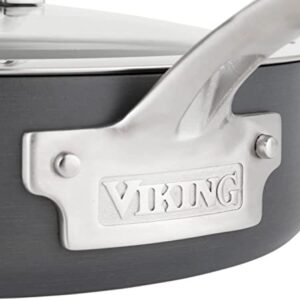 Viking Culinary Hard Anodized Nonstick Saucepan, 1 Quart, Includes Glass Lid, Oven and Dishwasher Safe, Works on Electronic, Ceramic, and Gas Cooktops