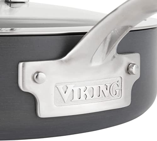 Viking Culinary Hard Anodized Nonstick Saucepan, 1 Quart, Includes Glass Lid, Oven and Dishwasher Safe, Works on Electronic, Ceramic, and Gas Cooktops