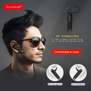 Glazata Wireless Earphone, Qualcomm 3020 Smart chip 20 Hrs Talktime with Microphone, Noise Cancelling, Handsfree Driving Headset, Compatible with Cell Phone iPhone Android PC 「EC200 Black」