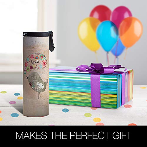 Tree-Free Greetings Good Morning Vacuum Insulated Travel Coffee Tumbler, 17 Ounce Stainless Steel Mug, Cute Inspirational Bird Lover Gift