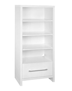 closetmaid 1651 media storage tower bookcase with drawer, white