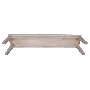 IC International Concepts International Concepts Shaker Style Unfinished Bench, 72" x 14" x 18"