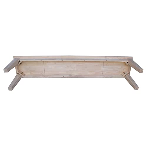 IC International Concepts International Concepts Shaker Style Unfinished Bench, 72" x 14" x 18"