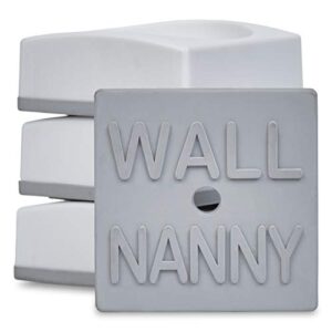 wall nanny mini - smallest baby gate wall protector (made in usa) protect walls & doorways from pet gates & dog gate spindles - child pressure mounted baby gate for stairs wall cup (white) 4 pack