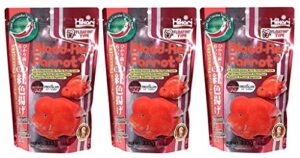 hikari (3 pack) 330342 blood, red parrot+, medium pellets, 333g 11.7oz