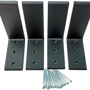 Heavy Duty Black Steel 6" x 8" Countertop Support Brackets