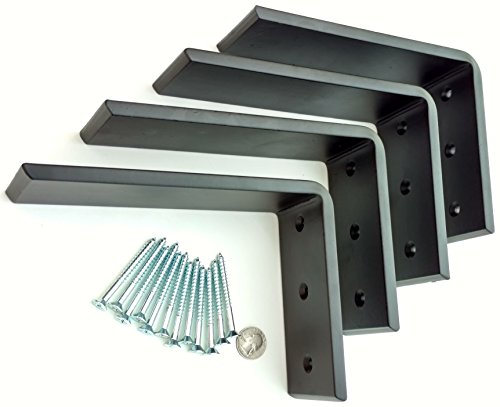 Heavy Duty Black Steel 6" x 8" Countertop Support Brackets