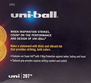 uni-ball Signo Gel 207 Roller Ball Retractable Gel Pen, Black Ink, Medium, Dozen