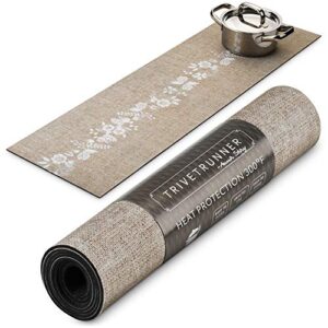 anna stay table runners - trivet & table runner, handles heat up to 300f, anti slip, hand washable, convenient for hot dishes and pots, great as jute dresser decor & table decor, burlap table runners