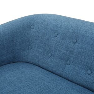 GDFStudio Christopher Knight Home Bridie Mid-Century Modern Loveseat, Muted Blue Fabric