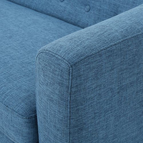 GDFStudio Christopher Knight Home Bridie Mid-Century Modern Loveseat, Muted Blue Fabric