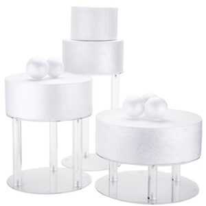 Jusalpha 3 Tier Large Acrylic Glass Round Wedding Cake Stand, Food Display Stand, Cupcake Stand, Dessert Display Platter WCS02 (3 tier with base tier)