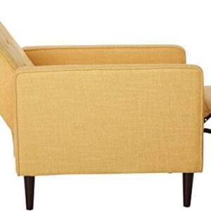 CHRISTOPHER KNIGHT HOME Mason Mid-Century Modern Tuft Back Recliner (Qty of 1, Fabric/Muted Yellow).