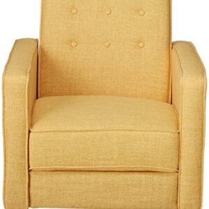 CHRISTOPHER KNIGHT HOME Mason Mid-Century Modern Tuft Back Recliner (Qty of 1, Fabric/Muted Yellow).