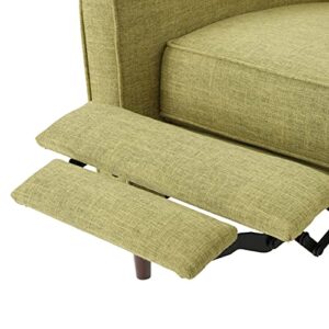 Christopher Knight Home Mervynn Mid-Century Modern Fabric Recliner, polyester, Muted Green / Dark Espresso