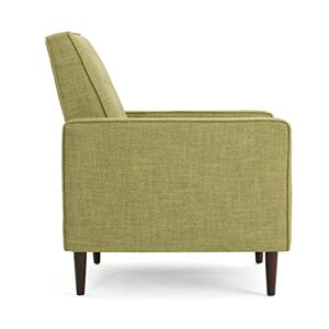 Christopher Knight Home Mervynn Mid-Century Modern Fabric Recliner, polyester, Muted Green / Dark Espresso