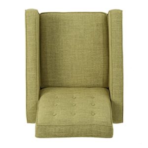 Christopher Knight Home Mervynn Mid-Century Modern Fabric Recliner, polyester, Muted Green / Dark Espresso