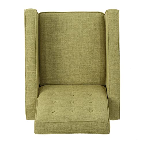 Christopher Knight Home Mervynn Mid-Century Modern Fabric Recliner, polyester, Muted Green / Dark Espresso