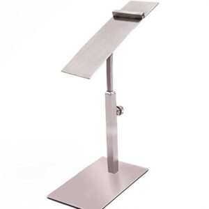 Nipole Modern Stainless Steel Adjustable Shoes Display Stands Rack in Shopping Mall (Brushed Silver)