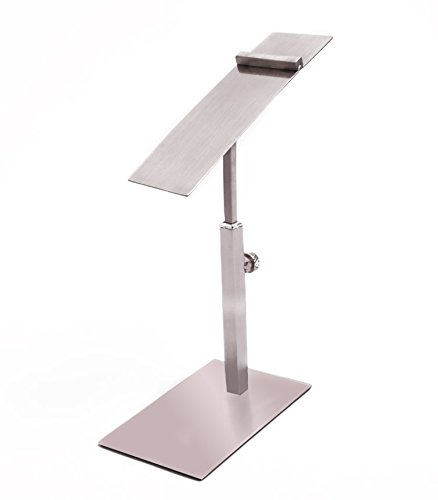 Nipole Modern Stainless Steel Adjustable Shoes Display Stands Rack in Shopping Mall (Brushed Silver)