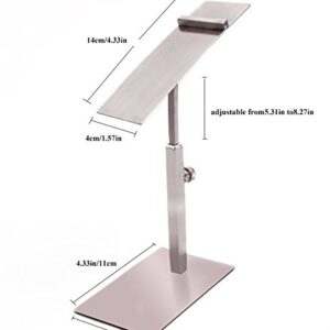 Nipole Modern Stainless Steel Adjustable Shoes Display Stands Rack in Shopping Mall (Brushed Silver)