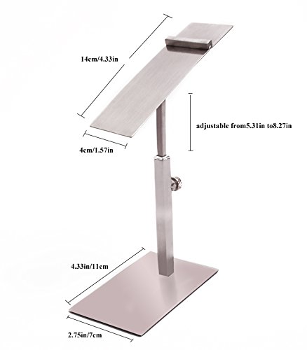 Nipole Modern Stainless Steel Adjustable Shoes Display Stands Rack in Shopping Mall (Brushed Silver)