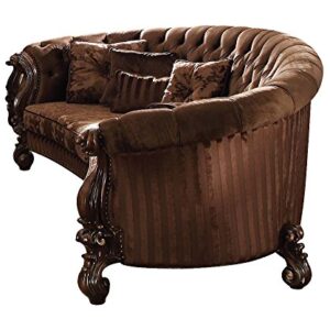 ACME Versailles Sofa w/5 Pillows - 52080 - Brown Velvet & Cherry Oak