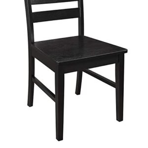 Walker Edison Modern Farmhouse Wood Armless Dining Room Chairs Kitchen, Set Of 2, Black