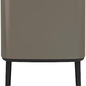 Brabantia Bo Trash Can - 1 x 9.5 Gal Inner Bucket (Platinum) Waste/Recycling Garbage Can, Removable Compartment + Free Bags