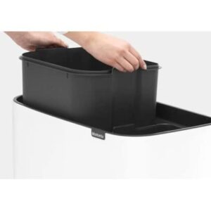 Brabantia 313547 Bo Touch Trash Can Recycling, with 2 Inner Buckets, 3 + 6 gallon/11 + 23 Liter