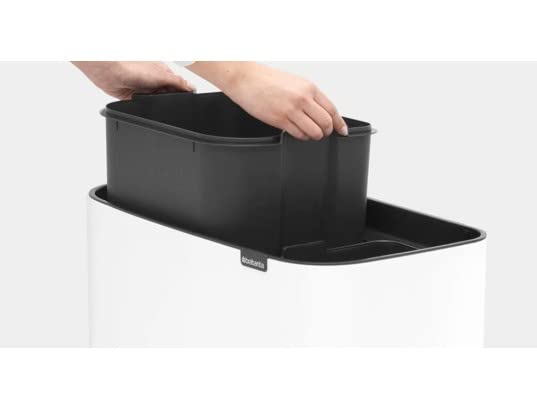 Brabantia 313547 Bo Touch Trash Can Recycling, with 2 Inner Buckets, 3 + 6 gallon/11 + 23 Liter