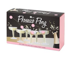 talking tables prosecco adult drinking includes glasses & ping pong balls | games for bachelorette party, girls night, birthday, bridal shower, nye, cham, 12 glasses