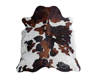 genuine tricolor cowhide rug xl 6 x 7-8 ft. - 180 x 240cm