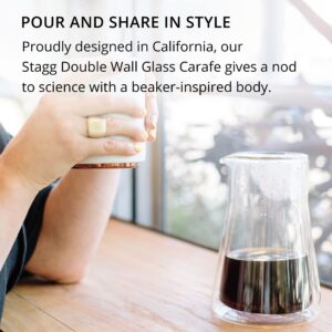 Fellow Stagg Double Wall Coffee Carafe - Vessel for Pour Over Manual Coffee Maker, Handblown Borosilicate Glass Decanter, 20 oz Clear Pitcher