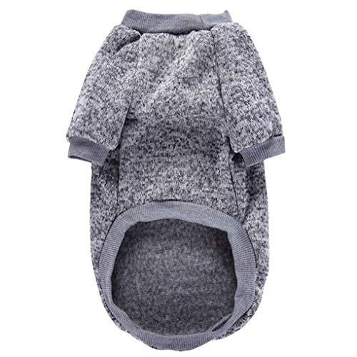 CHBORLESS Pet Dog Classic Knitwear Sweater Warm Winter Puppy Pet Coat Soft Sweater Clothing for Small Dogs (M, Grey)