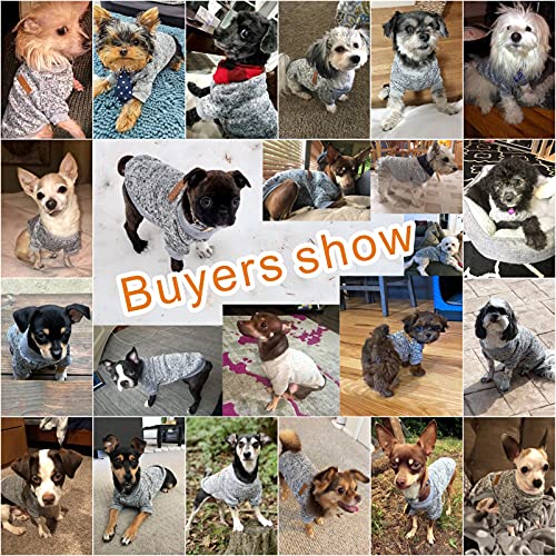 CHBORLESS Pet Dog Classic Knitwear Sweater Warm Winter Puppy Pet Coat Soft Sweater Clothing for Small Dogs (M, Grey)