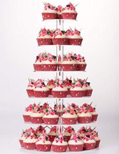 cupcake stand, 6 tier large cupcake tower display, round cupcake holder, acrylic dessert stand, pastry display tree for party, wedding, baby shower.