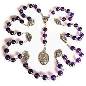 elegantmedical handmade valuable amethyst bead 7 seven sorrows mary rosary beads catholic necklace box