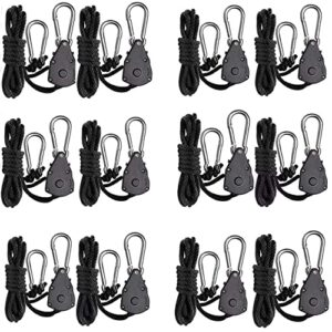 zazzy 6-pairs 1/8 inch adjustable rope hanger for grow light heavy duty rope clip hanger