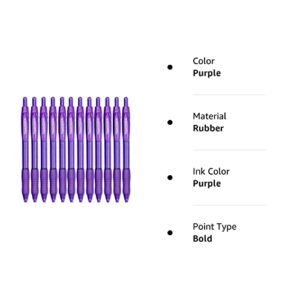 Paper Mate Profile Retractable Ballpoint Pens, Bold Point 1.4mm (12-Pack-Ballpoint, Purple)